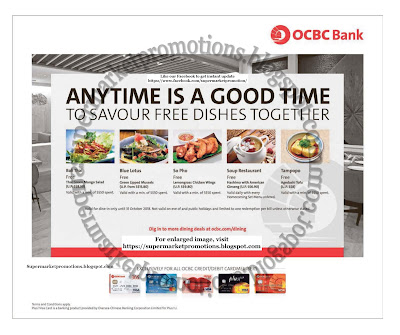 OCBC Bank Dining Deals 21 August - 31 October 2018 ~ Supermarket Promotions