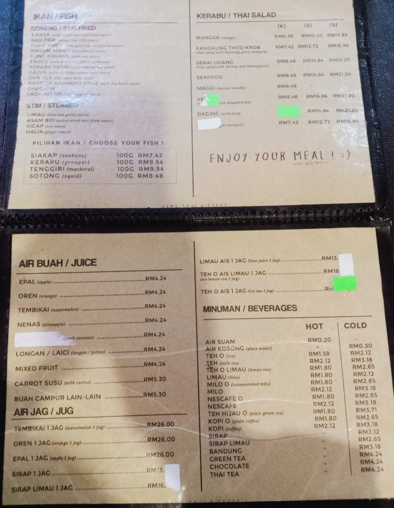 Dinner di Sara Thai Kitchen Kuantan Pahang - Cerita Ceriti Ceritu Mamapipie