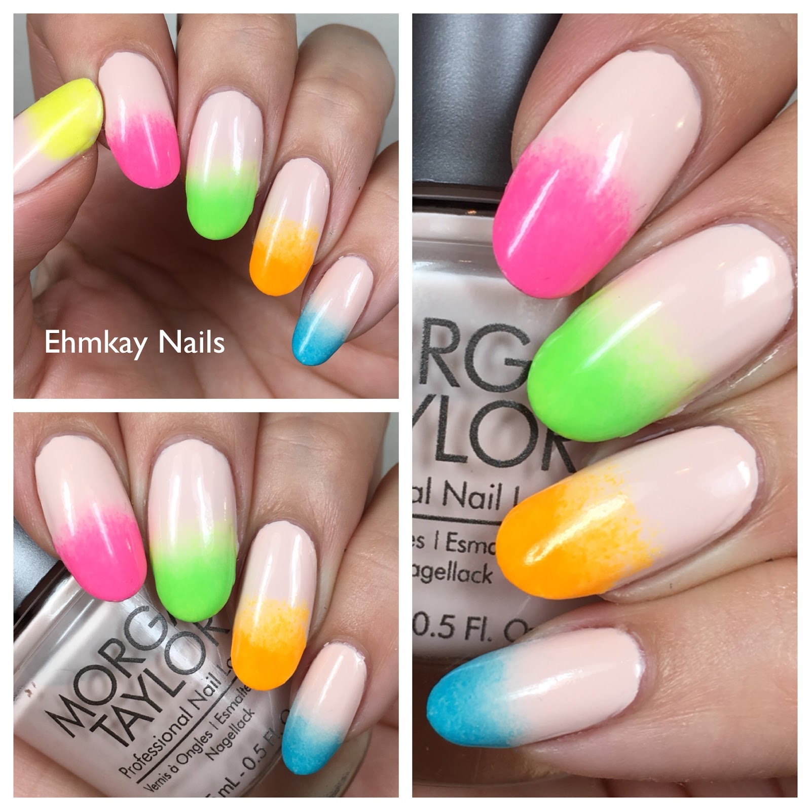 ehmkay nails: Rainbow Neon Gradient Tips