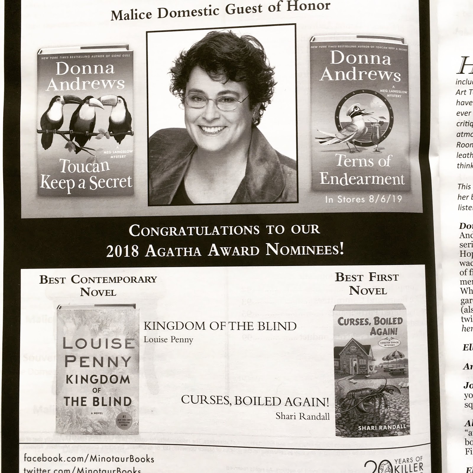 Shari Randall: Historic Night at the Agatha Awards - A Tie!