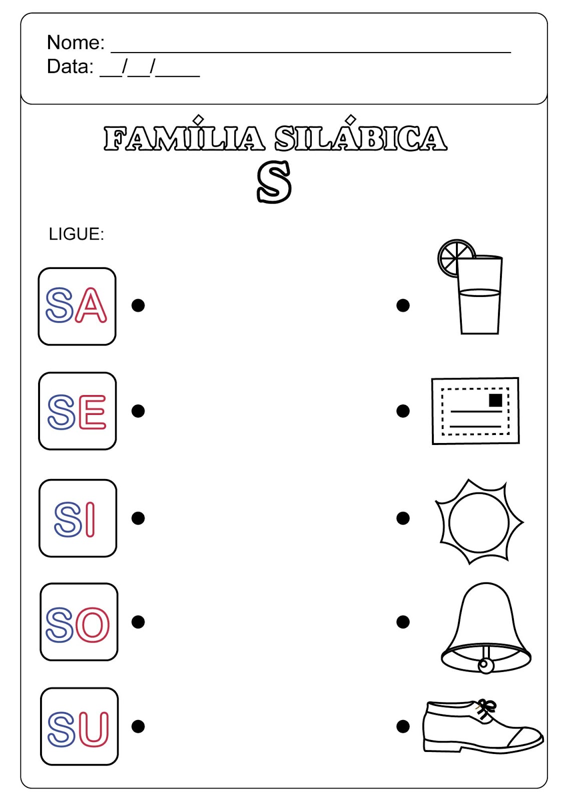 Atividade Letra S 1 Ano - FDPLEARN