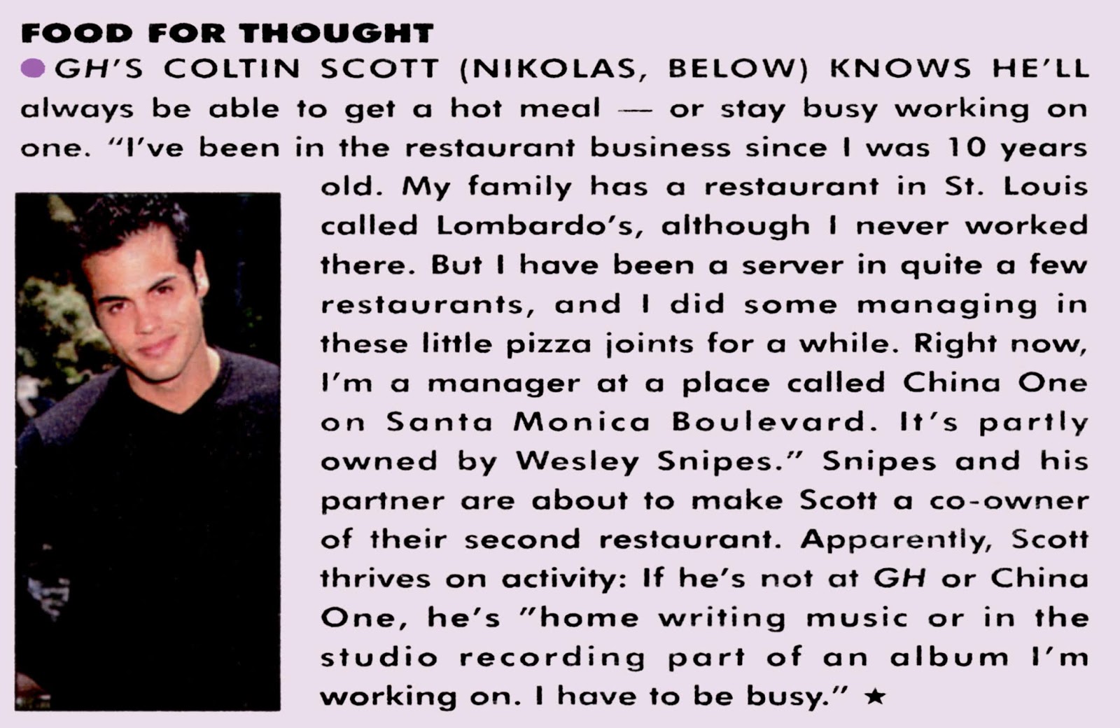 General Hospital: Food For Thought - Coltin Scott