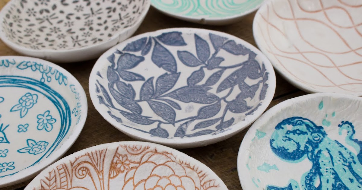 Hand Stamped Clay Bowls | The Pink Envelope