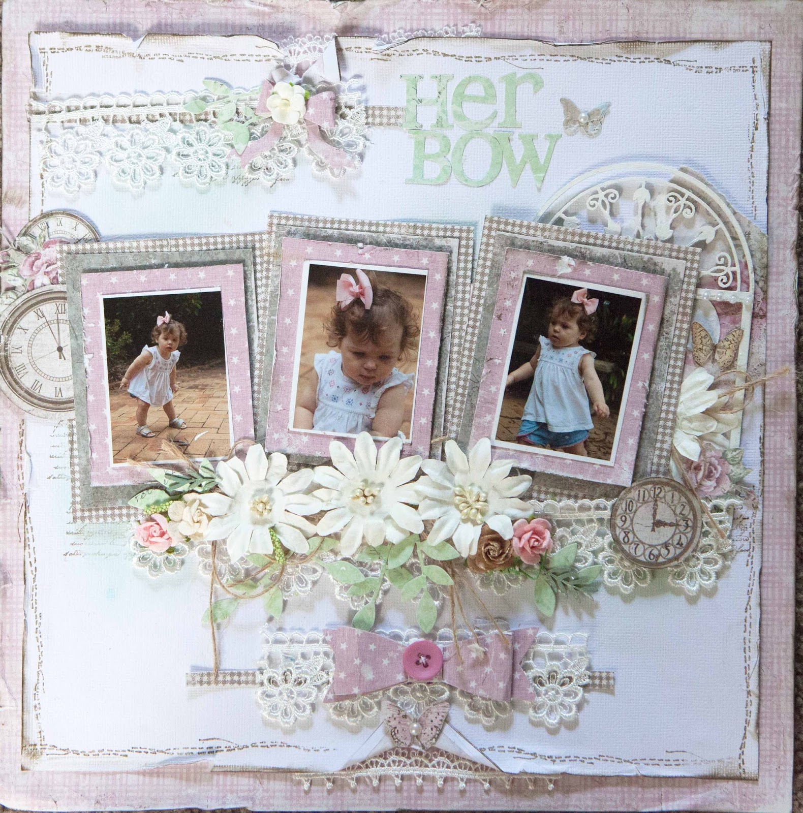 Creative Mayhem: Little girl Layout using bows.