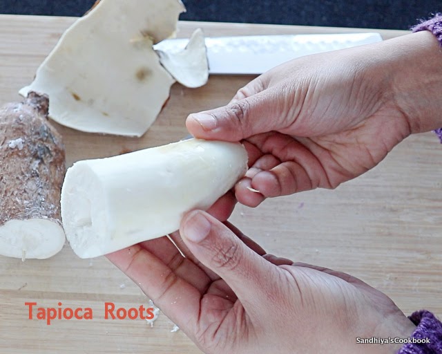Sandhiya's Cookbook: How to Peel Tapioca Roots | Cassava | Maravalli ...