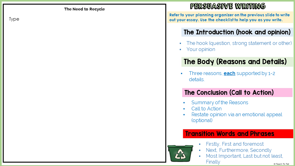 PERSUASIVE/ OPINION DIGITAL WRITING: THE GOOGLE SLIDES WAY - Classroom ...