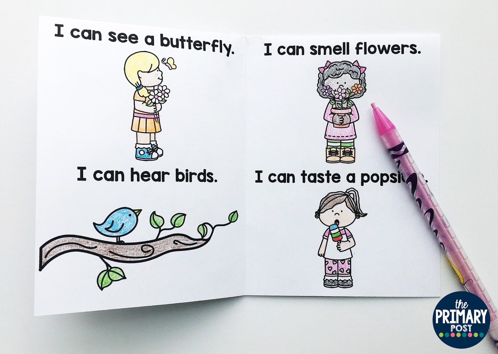 Spring 5 Senses Mini Book FREEBIE - The Primary Post
