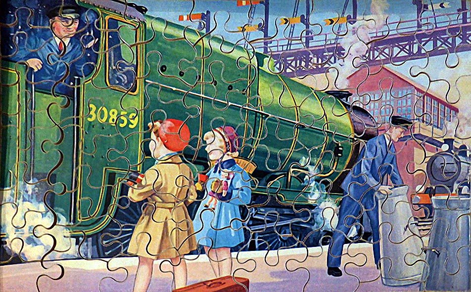 STEAM TRAINS AND JIGSAW PUZZLES: Chad Valley (?) Child's Jigsaw