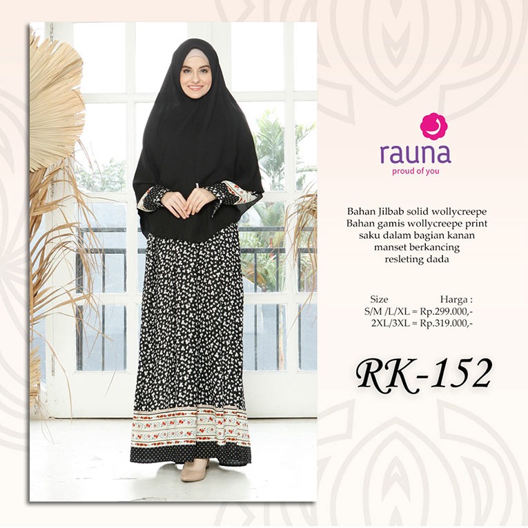 KOLEKSI GAMIS SET SYARI RAUNA TERBARU RK 151-154