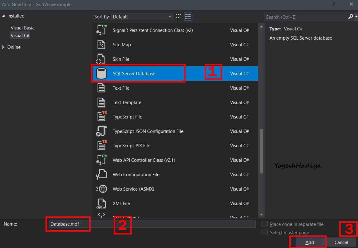 Insert Data Into DataBase And Show In GridView In Asp.Net C#