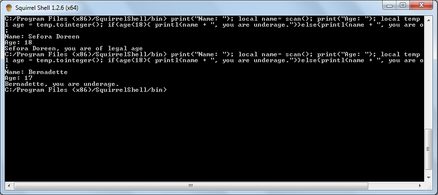Programming Languages Exhibit: Crushing nuts with Squirrel!
