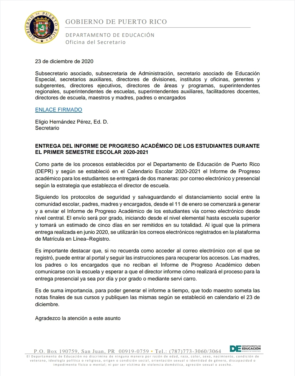Consejería Profesional * Escuela Superior Ana Roqué de Duprey: Informe ...