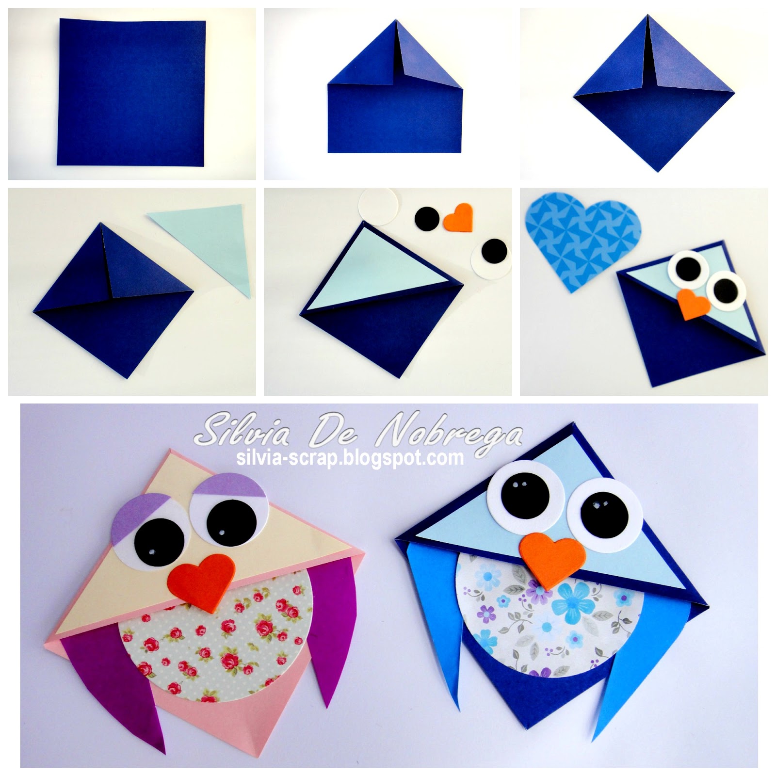 Silvia Scrap: Marcapaginas de monstruos y buhos