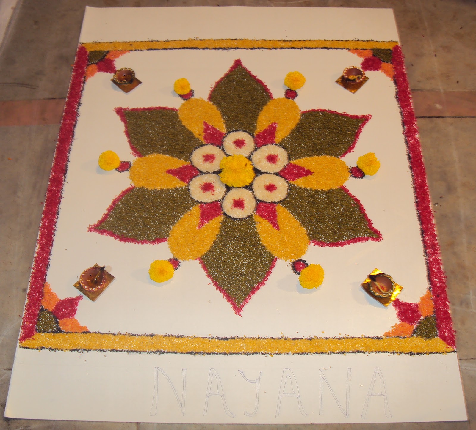 nayana's-kreative-krafts : Pulses Rangoli