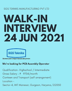 10th and 12th Pass Jobs Vacancy For PCB Assembly Operator Sgs Tekniks ...