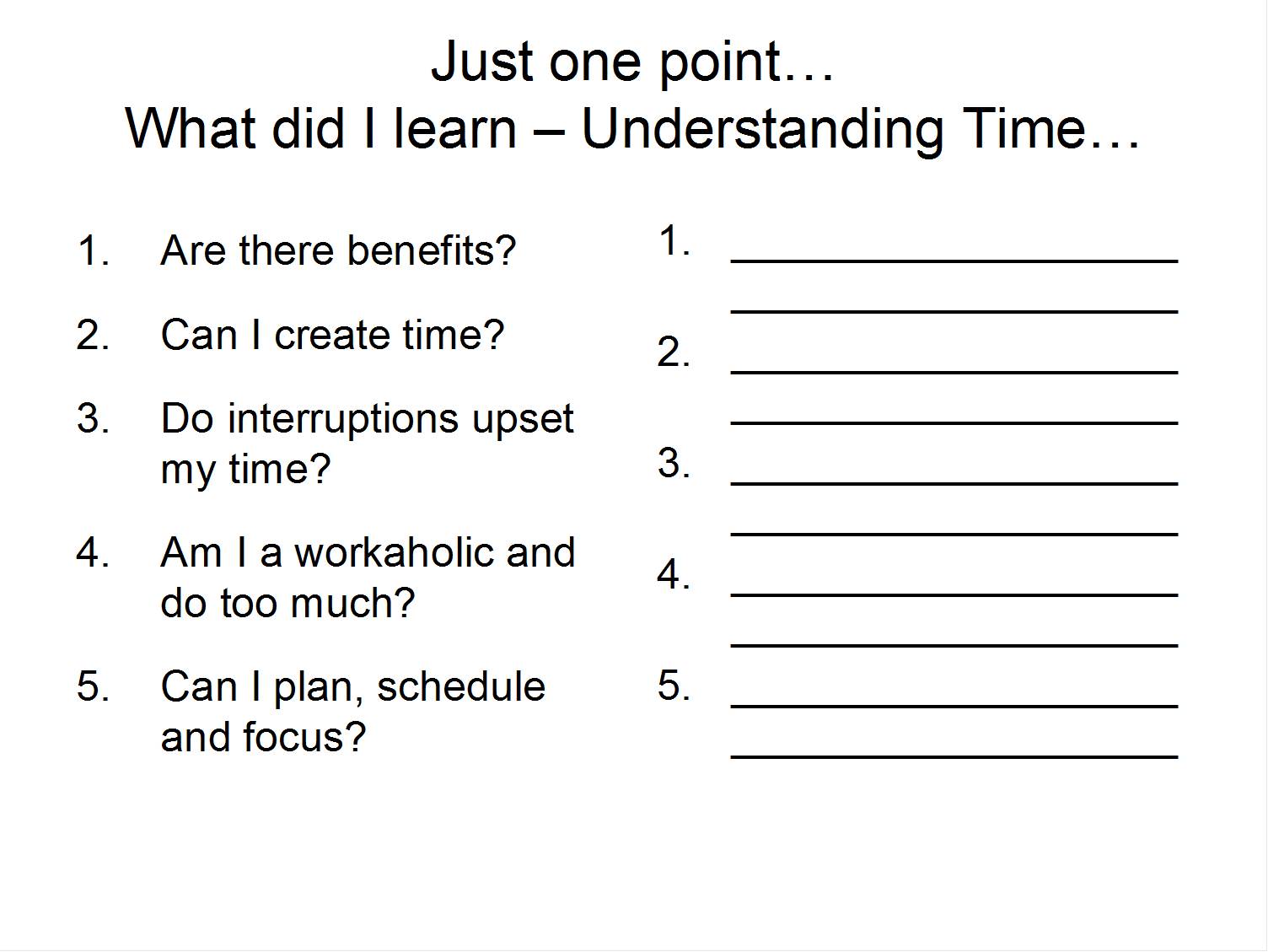 Attitudinal Development: Time Management: Module 1: Time Management ...