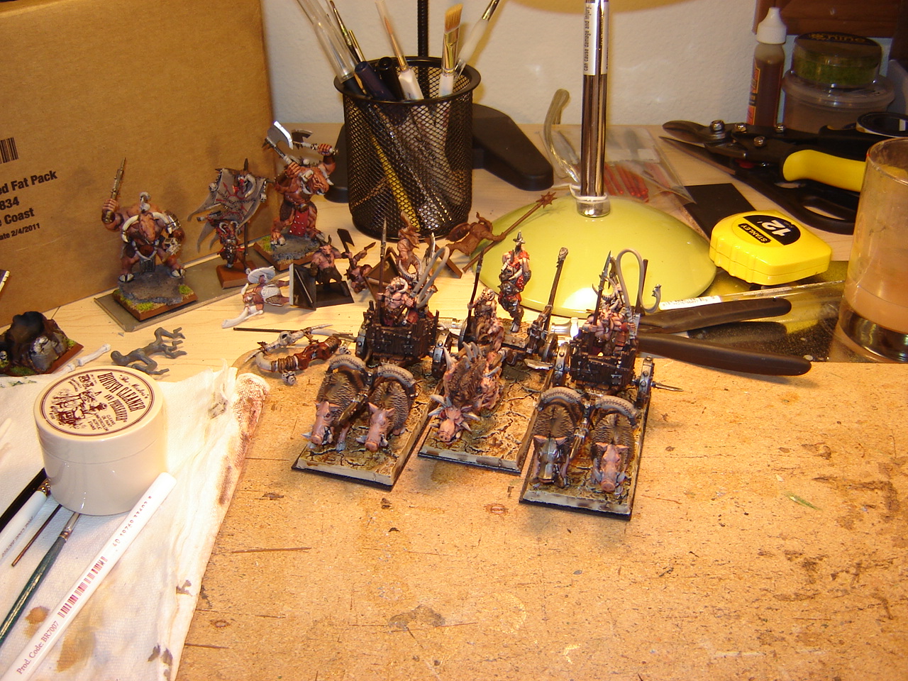 The Company of the Damned: Tuskgor Chariot and Wargor on Razorgor Chariot