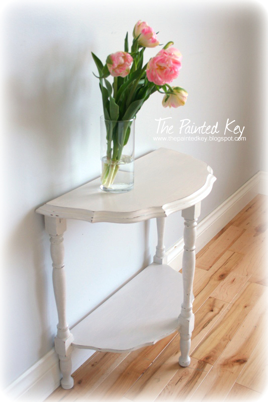 The Painted Key: Small Half-round Side Table