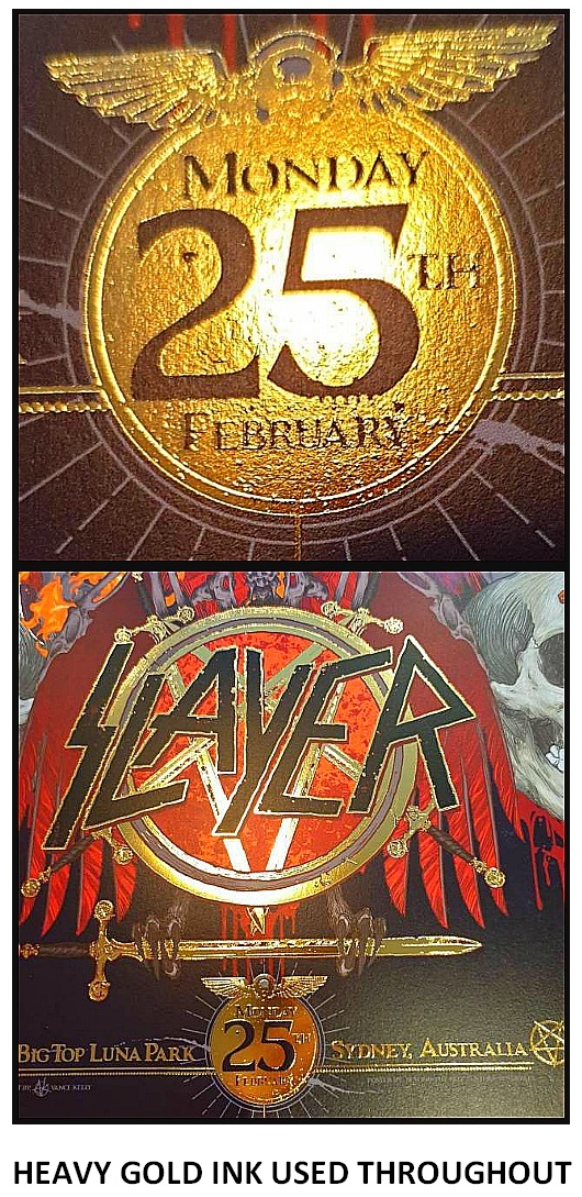 INSIDE THE ROCK POSTER FRAME BLOG: Vance Kelly Slayer Sydney Print Release