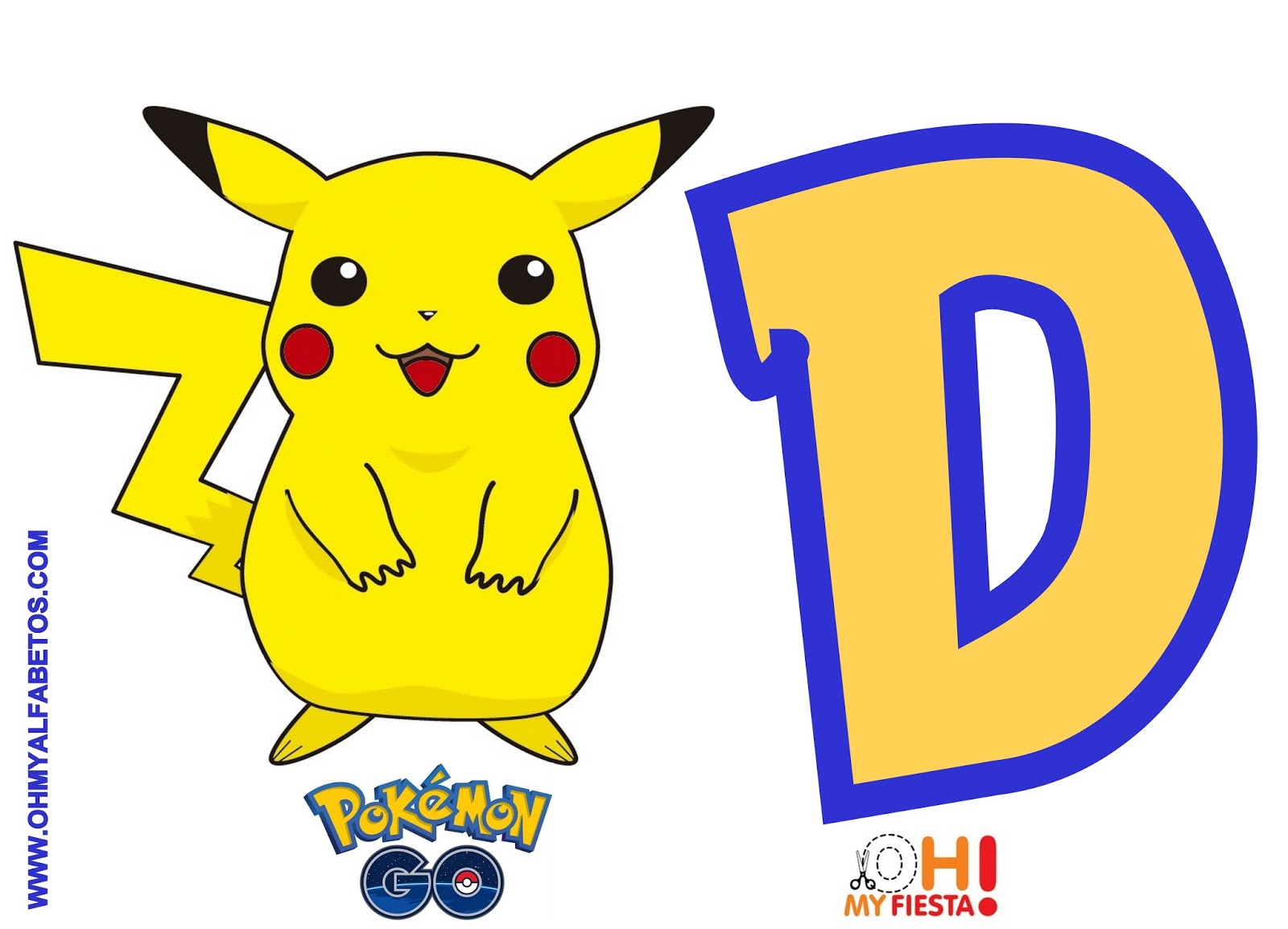 Alfabeto Gratis de Pikachu Pokemon Go. | Oh my Alfabetos! | Pikachu ...