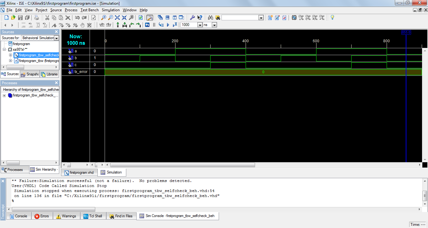 How To Run A Vhdl Program On Xilinx Output On Test Bench Waveform ~ Electronics Projects