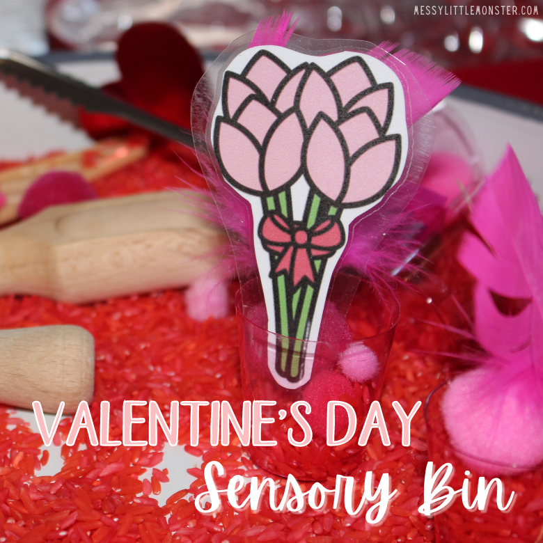 Valentine's Day Sensory Bin - Messy Little Monster
