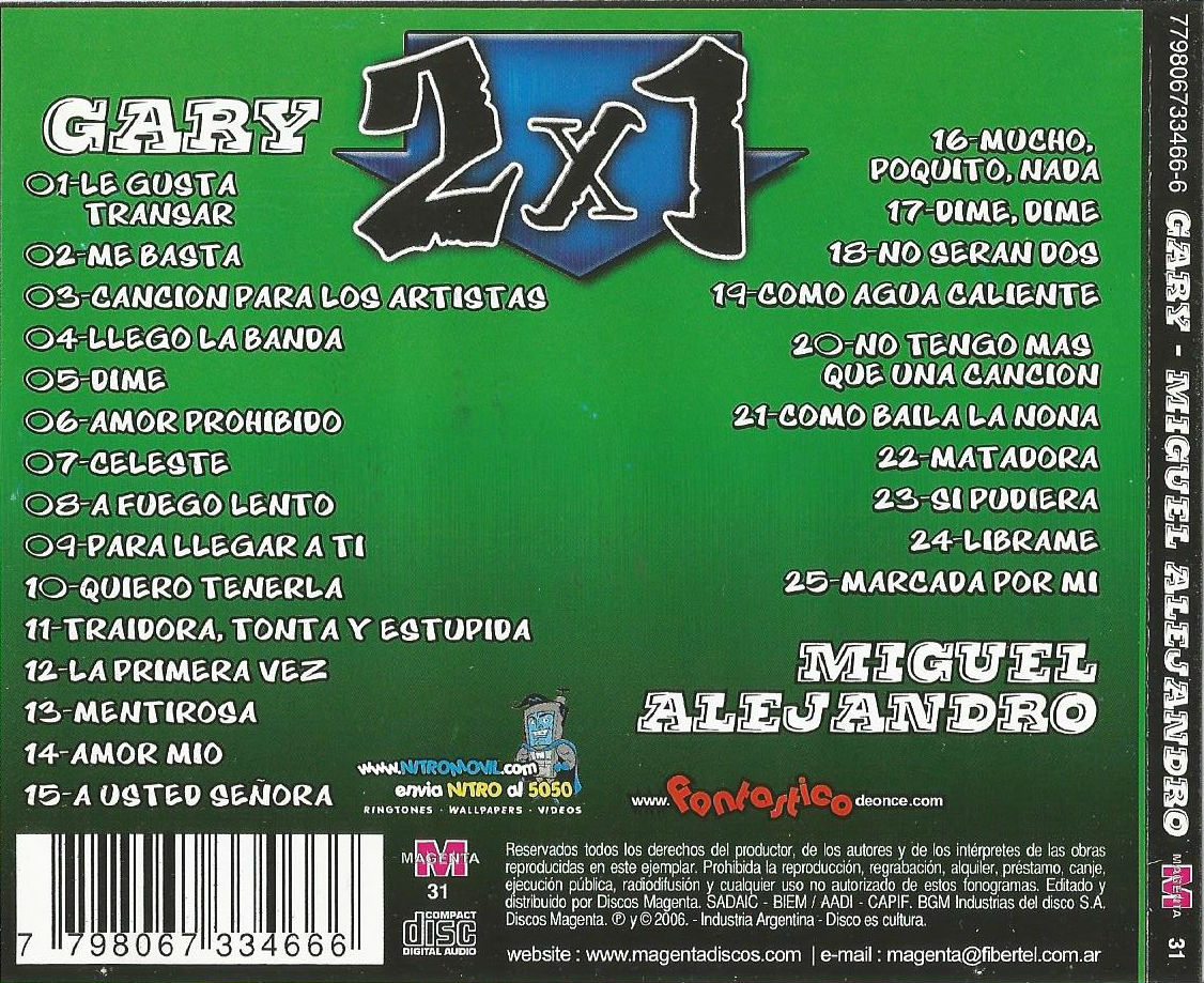 MIGUEL ALEJANDRO Y GARY - 2X1 - Omar Longhi