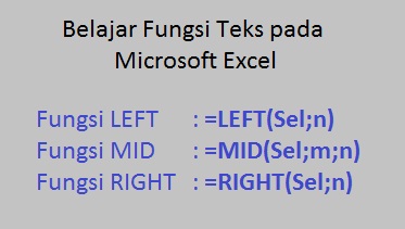 BELAJAR FUNGSI TEKS PADA MICROSOFT EXCEL