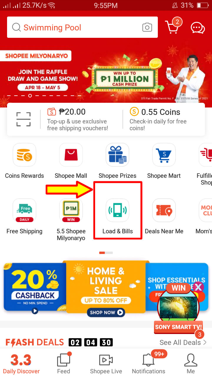 How to Buy Smart/TNT/Sun, Globe/TM Load using ShopeePay Wallet Get Big ...