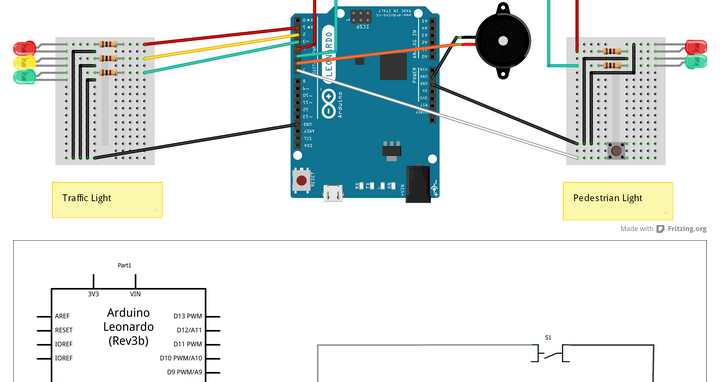 Arduino Notes: Arduino Pedestrian Traffic Light