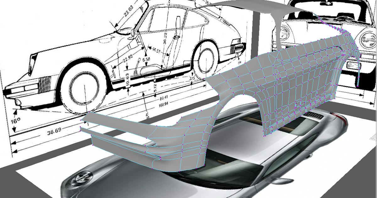 3d Modelling : Porsche: Body and Roof