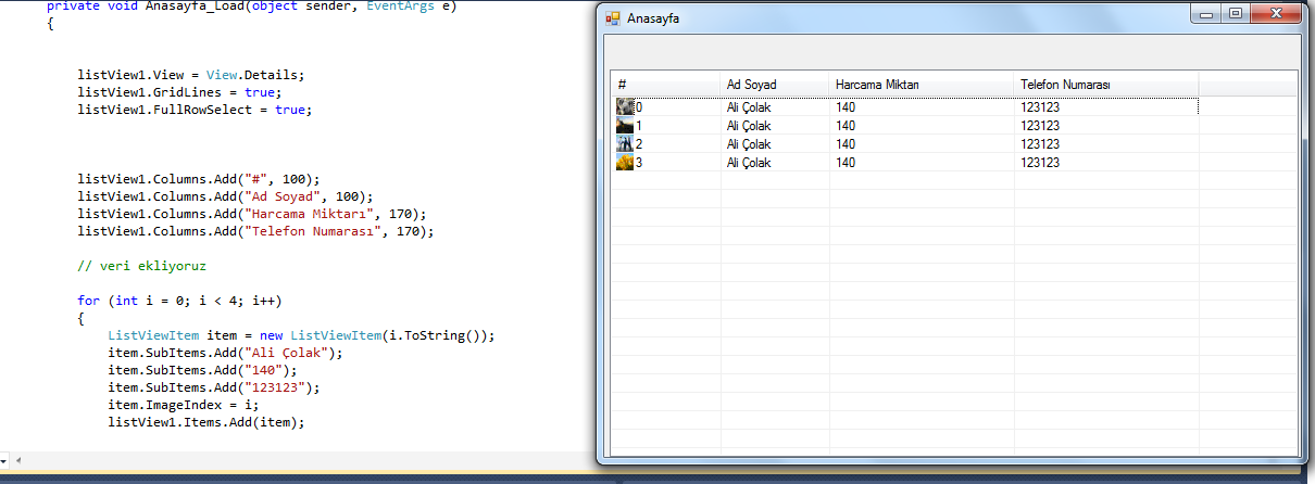 Editable Listview In C