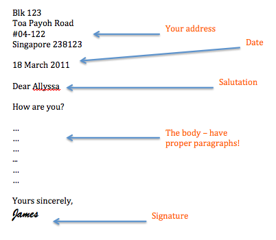 O Level Formal Letter Format - Birthday Letter
