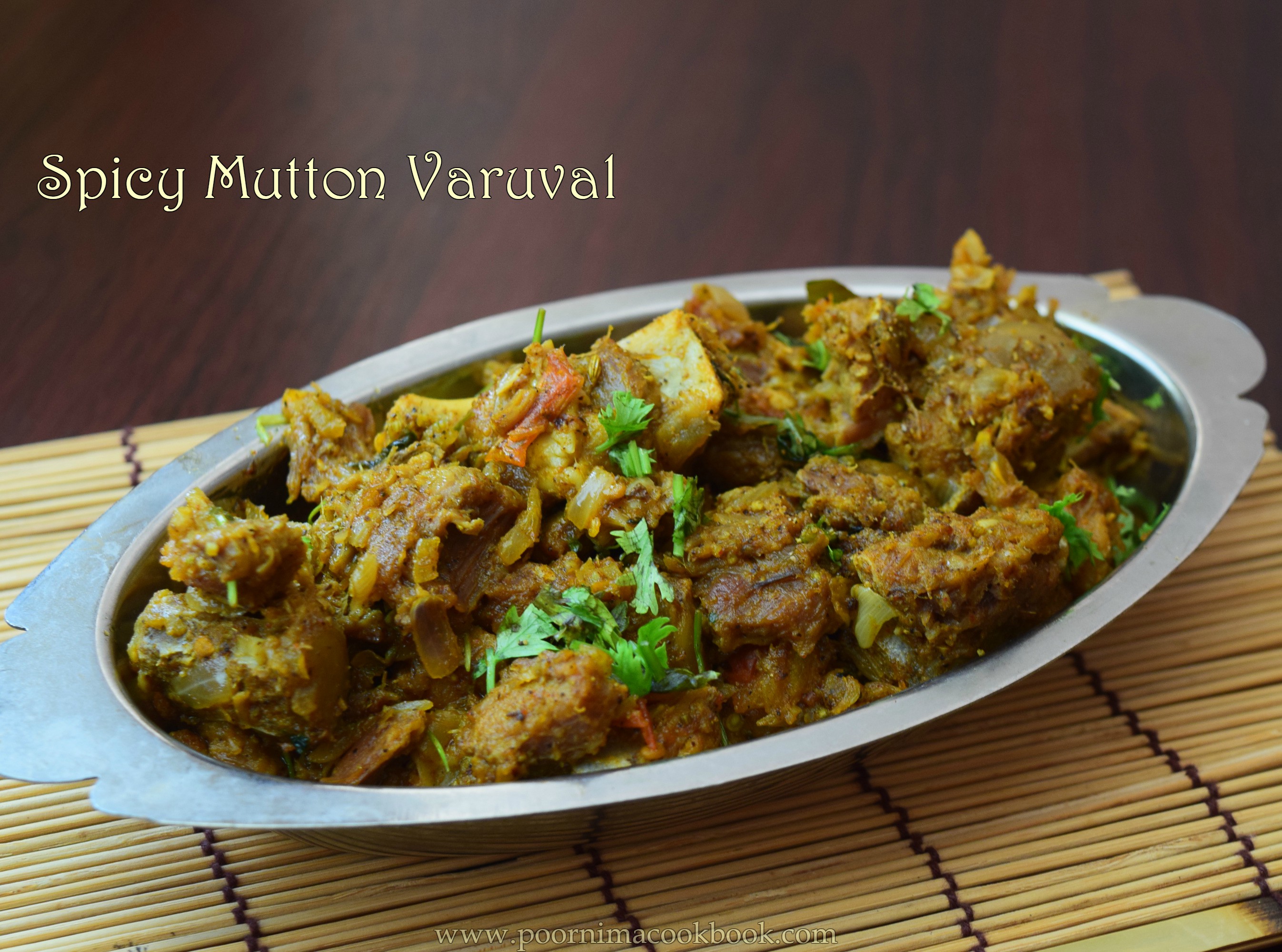 Poornima's Cook Book: Mutton Varuval / Spicy Mutton Fry (Tamil nadu style)