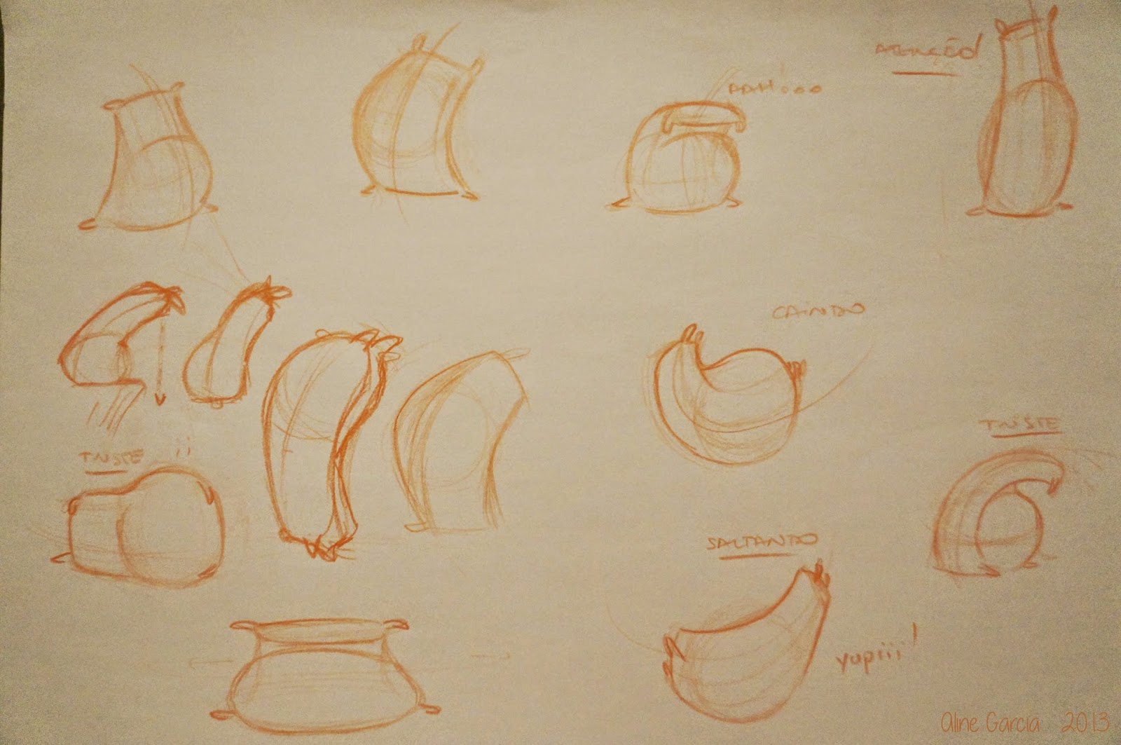 The art of Aline Garcia: Flour Sack - Action Poses