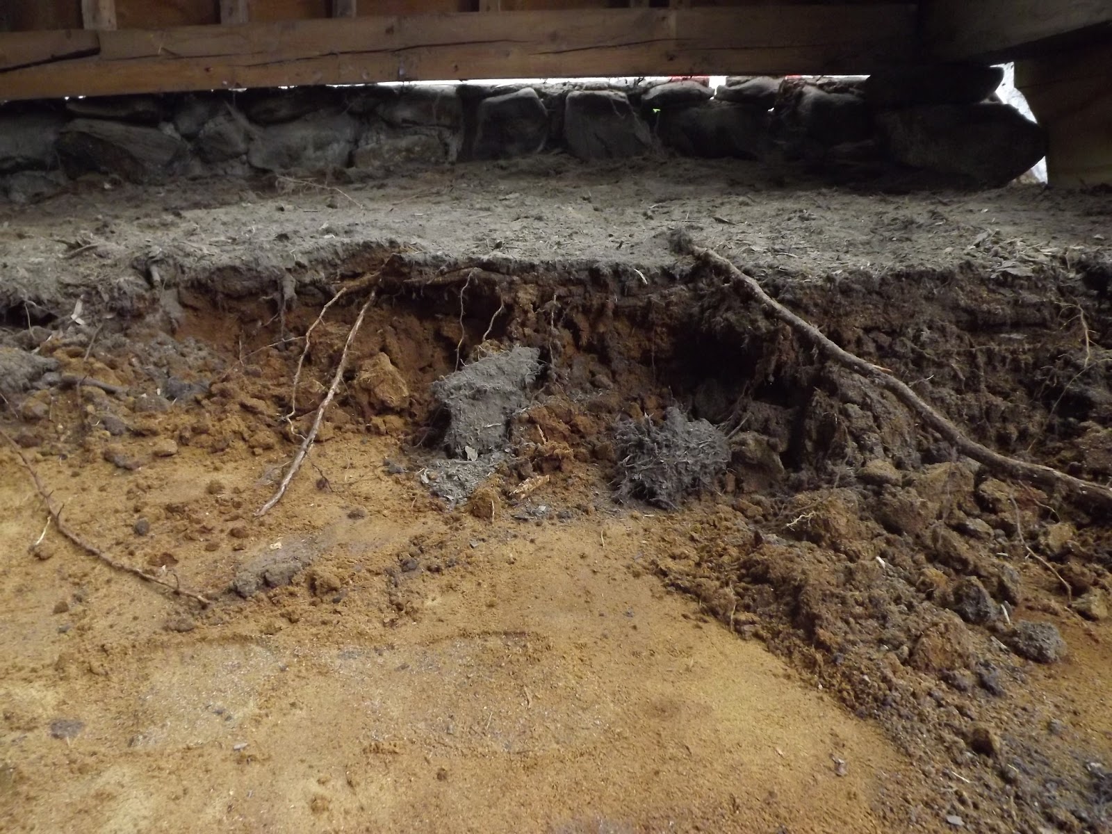 an tigin (the wee house): Leveling the soil under the house