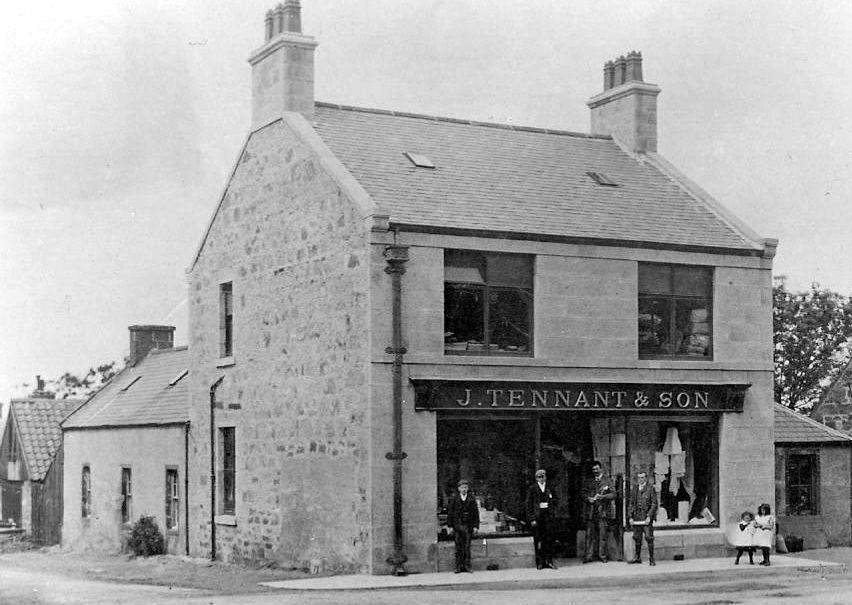 Tour Scotland: Old Photograph Grocers Shop Cuminestown Scotland