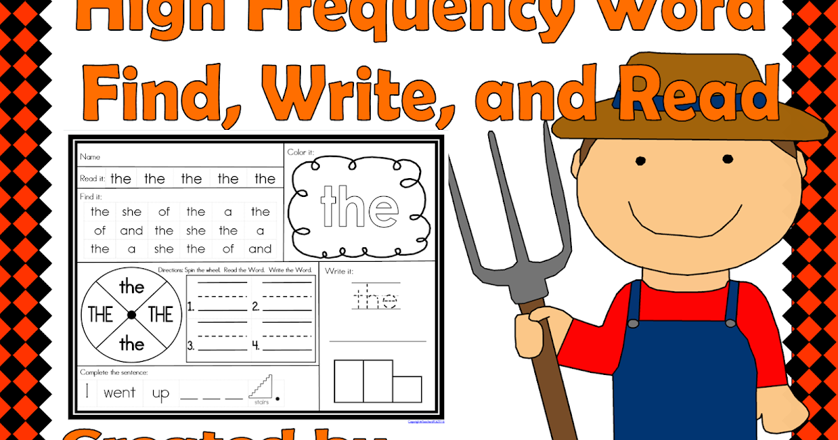 Teachers R US: High Frequency Words Find, Write, and Read