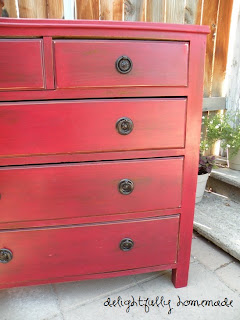 Delightfully Homemade: Distressed Red Dresser