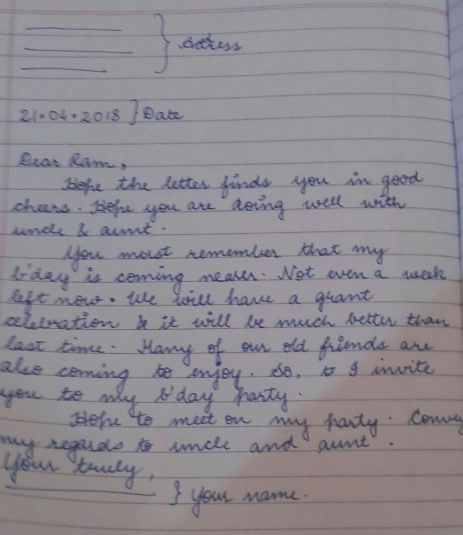 Birthday Invitation Letter To A Best Friend - Birthday Letter