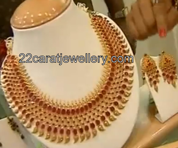 Ruby Bridal Set and Long Chain 2 - Jewellery Designs