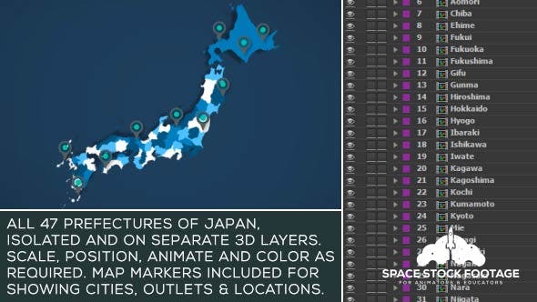 Japan Map Animation - After Effects Template