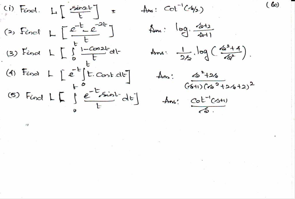 Tpgit Mathematics Laplace Transform Of Integrals Evaluation Of
