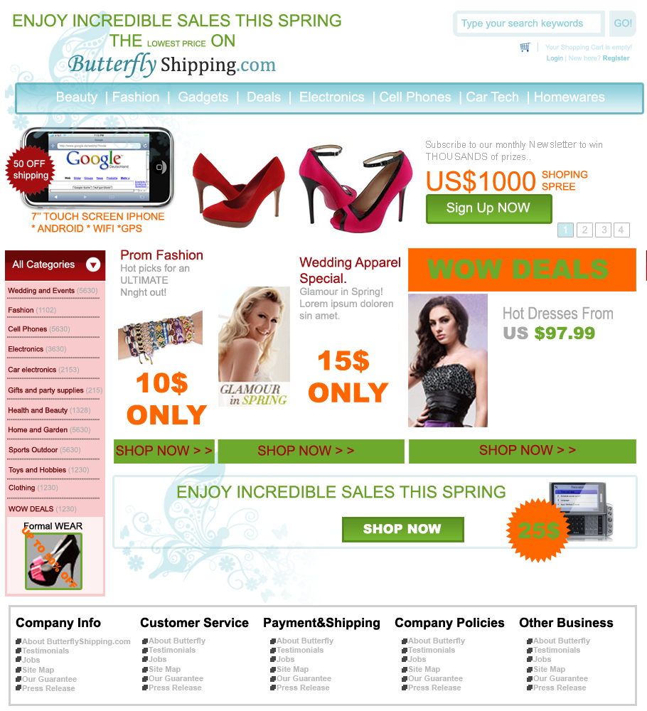 Photoshop Tutorials: Beautiful Clean Online Store Layout. Part IV.