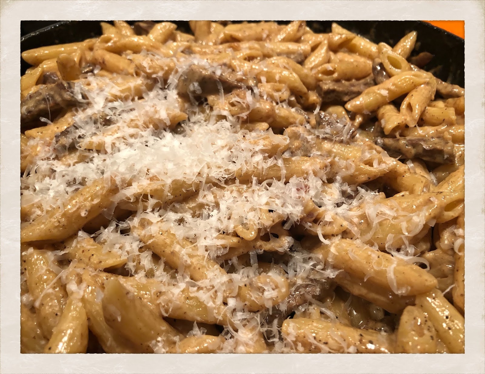 Malin's Diner: KRÄMIG PASTA MED VITT VIN & ROSTAS (OXFILÉ)