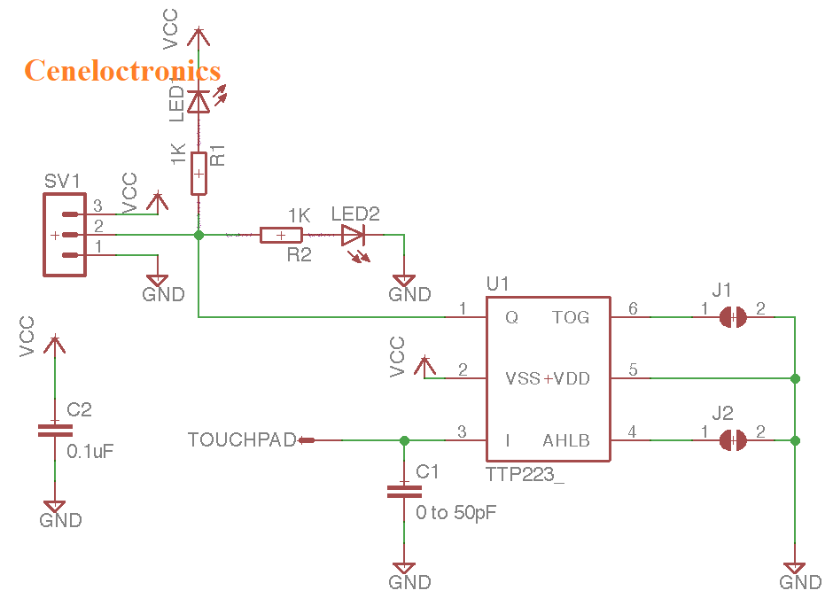 TTP223 Capacitive Touch Switch Circuit in Hindi