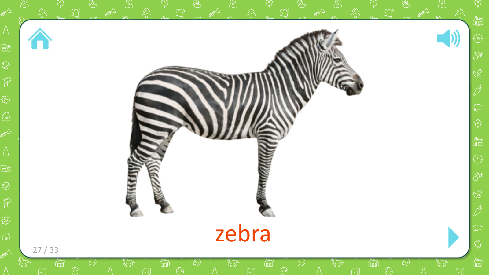 Flashcards for Kids: Zebra - Wild Animals - Flashcards for Kids