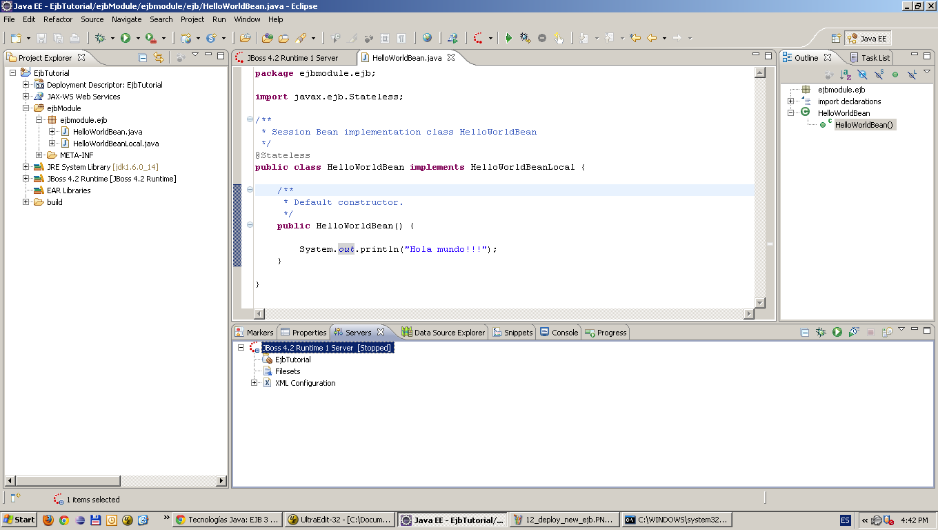 Java Frameworks & APIs: EJB - Configuración Eclipse + JBoss + EJB3