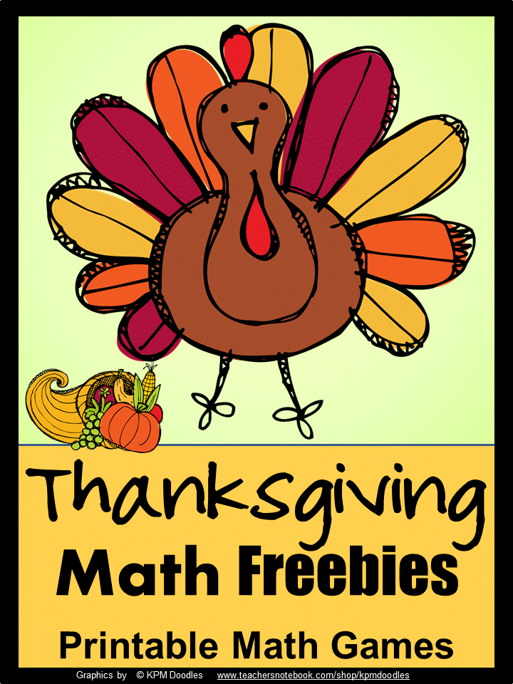 Fun Games 4 Learning: Thanksgiving Math Freebies!