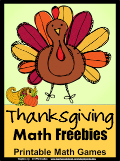 Fun Games 4 Learning: Thanksgiving Math Freebies!